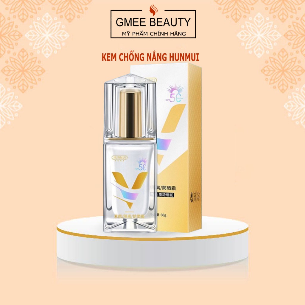 G43-Kem Chống Nắng Trang Điểm HUNMUI 3in1 SPF 50+ PA+++ (30g) Bảo Vệ Da ...