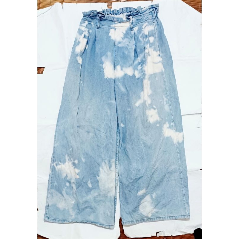 Quần jean ống rộng loang | Shopee Việt Nam