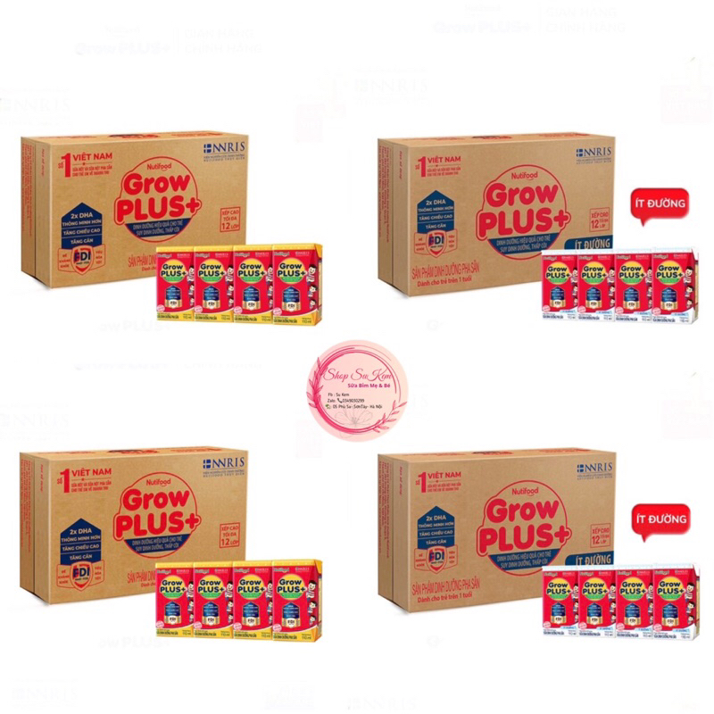 Sữa bột pha sẵn Nutifood Grow Plus + Đỏ Hương Vani cho trẻ suy dinh ...
