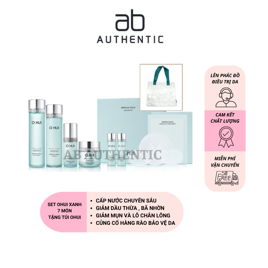 Set bộ Ohui Aqua xanh cấp nước, kiềm dầu Ohui Miracle MẪU MỚI NHẤT - AB AUTHENTIC | Shopee Việt Nam