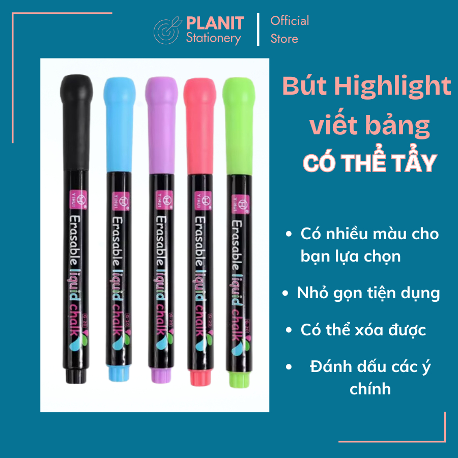 Bút Highlight đa công dụng (1.2mm), nhiều màu đánh dấu được trên giấy ...