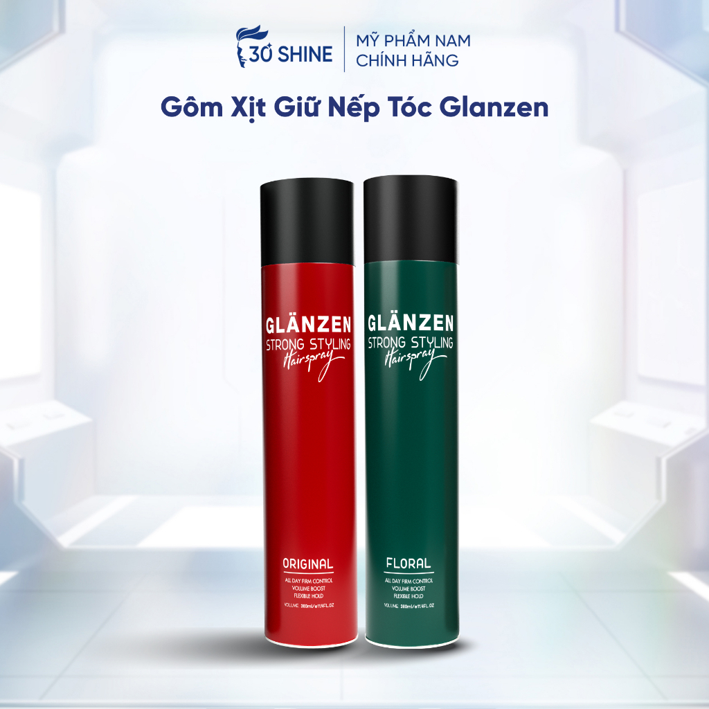 Gôm xịt tóc nam Glanzen 30Shine phân phối chính hãng giữ nếp tạo kiểu ...