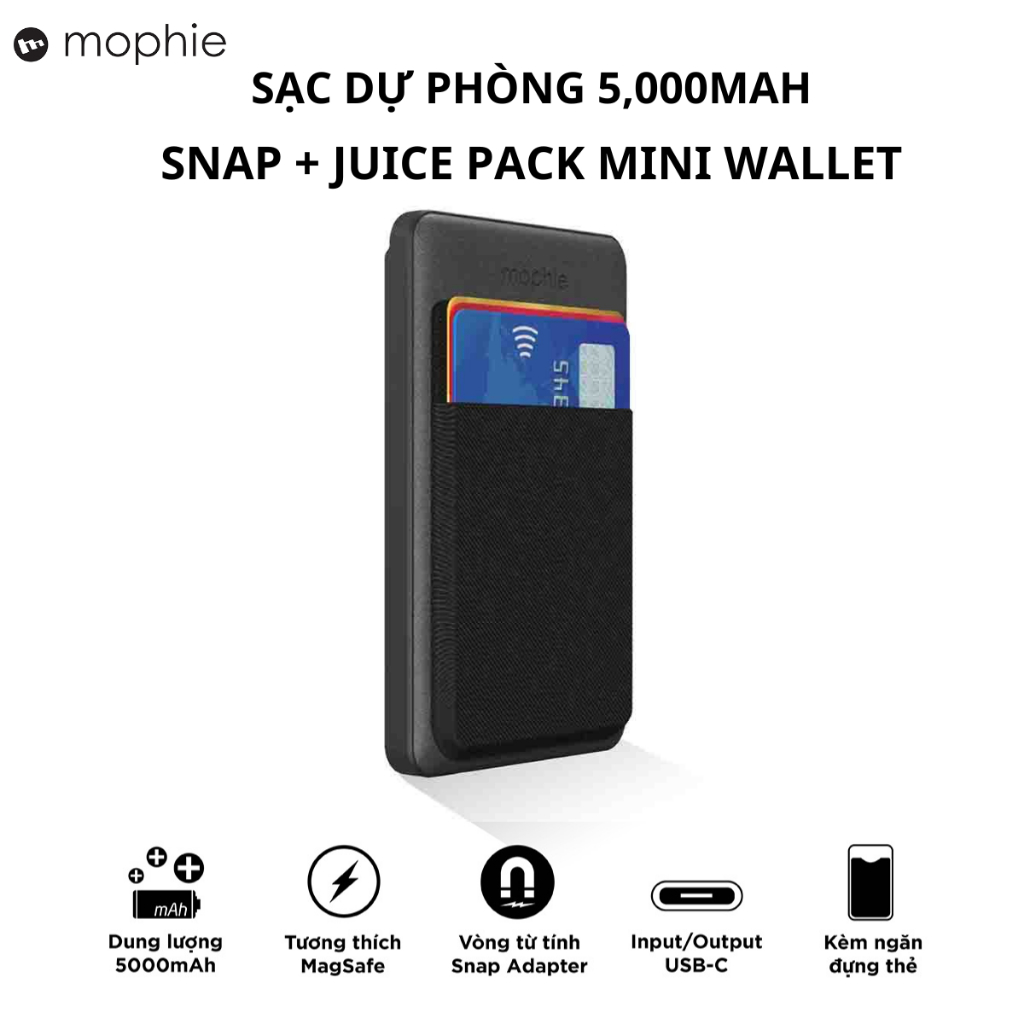 Sạc dự phòng Mophie Snap+ juice pack mini 5,000mAh V2 - Bảo hành 2 năm ...