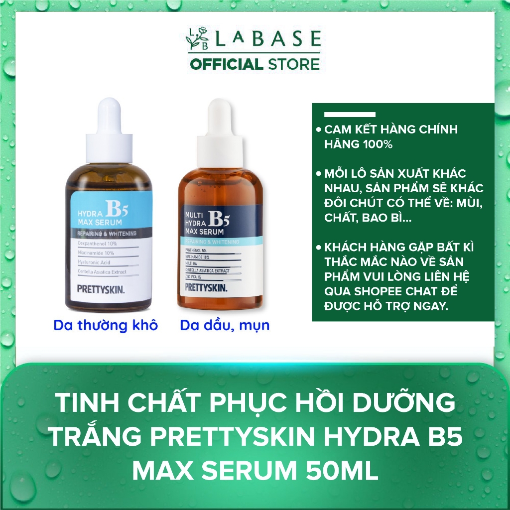 Tinh Chất Phục Hồi Dưỡng Trắng PrettySkin Hydra B5 Max Serum 50ml | Shopee Việt Nam