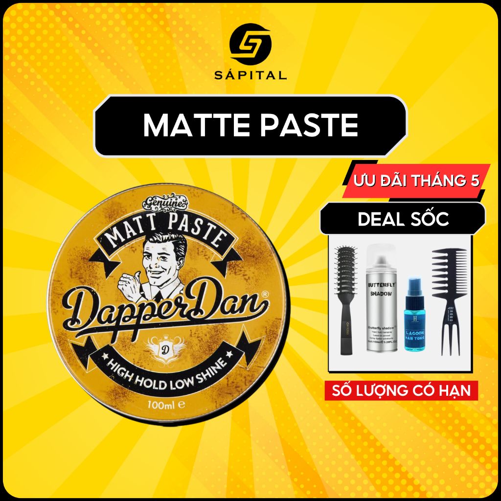 Sáp Vuốt tóc Dapper Dan Matt Paste 100ml | Độ bóng Thấp - Giữ nếp Cao - Chính hãng Anh Quốc ...