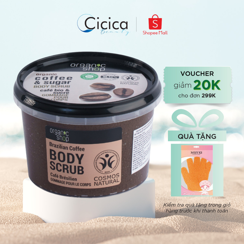 Tẩy tế bào chết ORGANIC SHOP TDC body với chiết xuất từ thiên nhiên ...