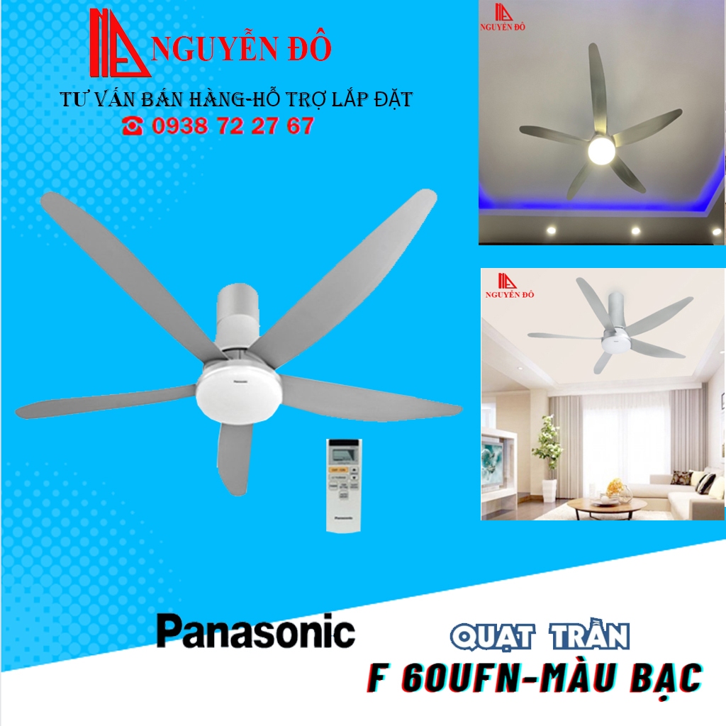 Quạt trần Panasonic 5 cánh với đèn LED F-60UFN , có điều khiển từ xa ...