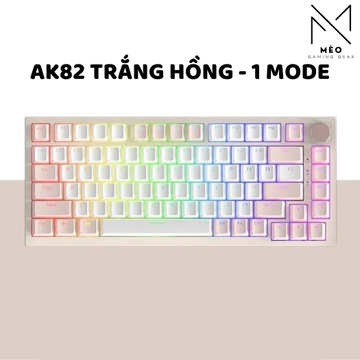Bàn phím cơ không dây Basic AK82 - núm xoay kim loại - Red Switch ...