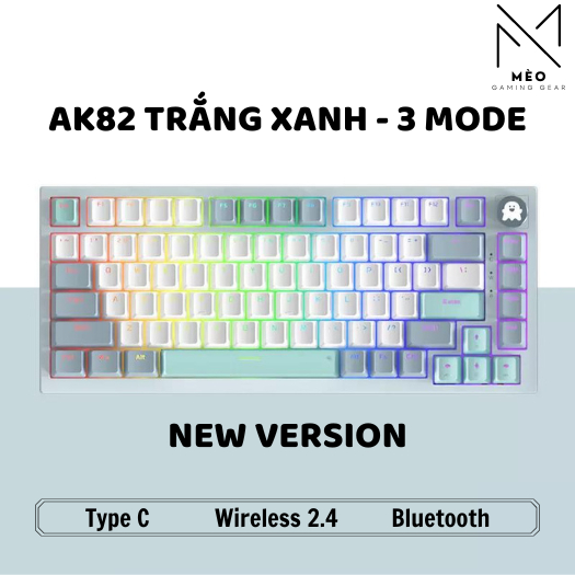 Bàn phím cơ không dây Basic AK82 - núm xoay kim loại - Red Switch ...