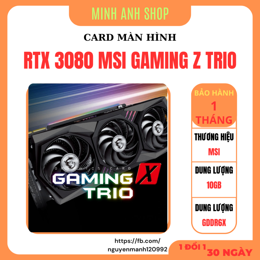Card màn hình VGA MSI GeForce RTX 3080 GAMING Z TRIO 10G | Shopee Việt Nam
