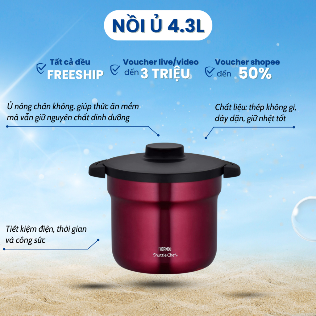 Nồi ủ Thermos KBJ-4501 dung tích 4.3L | Shopee Việt Nam