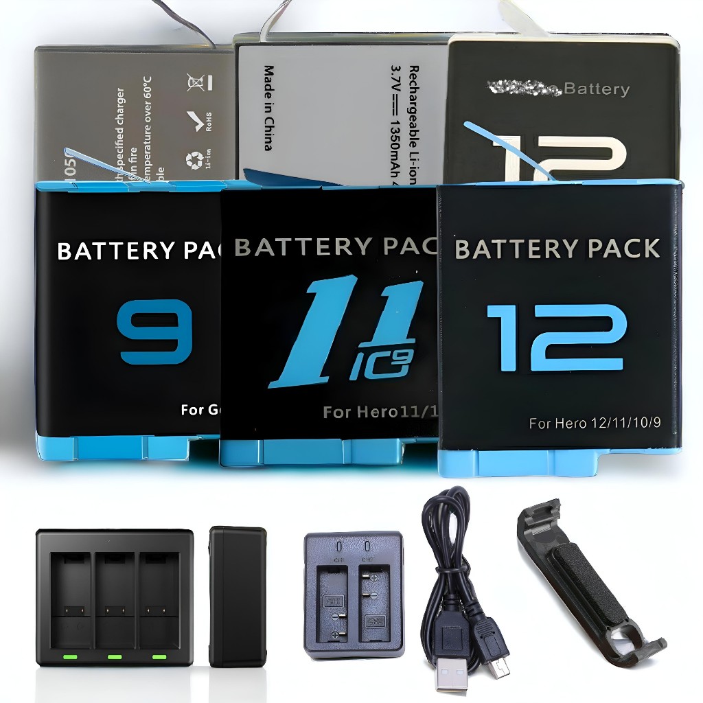 Pin Gopro Hero 9/10/11/12 dung lượng 1720mAh& Dock sạc-Chất lượng Pin ...