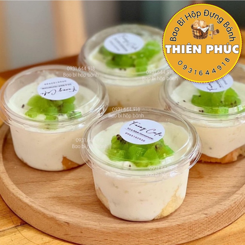 100 Hộp XY583 nhựa PET tròn 150ml đựng panna cotta - mousse - red ...