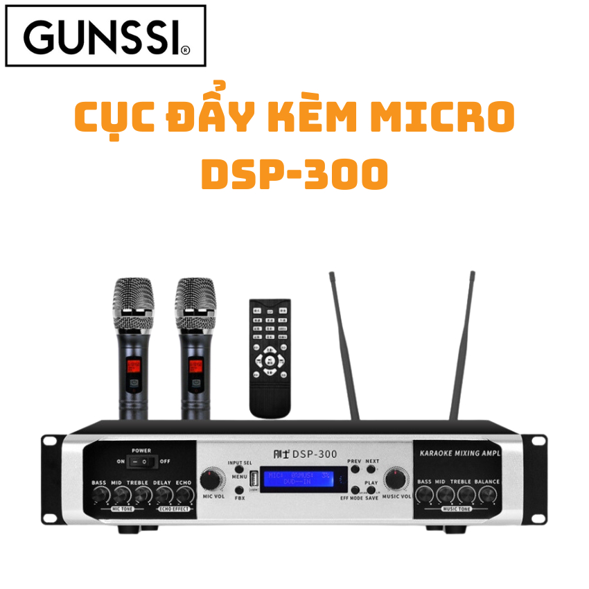 Cục đẩy kèm micro Gunssi DSP-300-micrô không dây-kết nối Bluetooth 5.0 ...