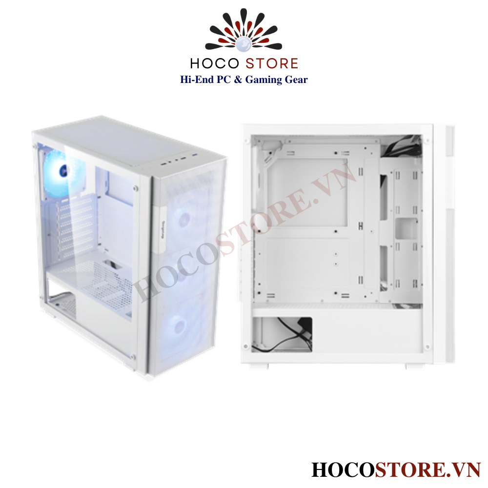 Vỏ Case Máy Tính Segotep Axe5-A Màu Trắng (Hỗ Trợ ATX Kèm 4 Fan RGB ...