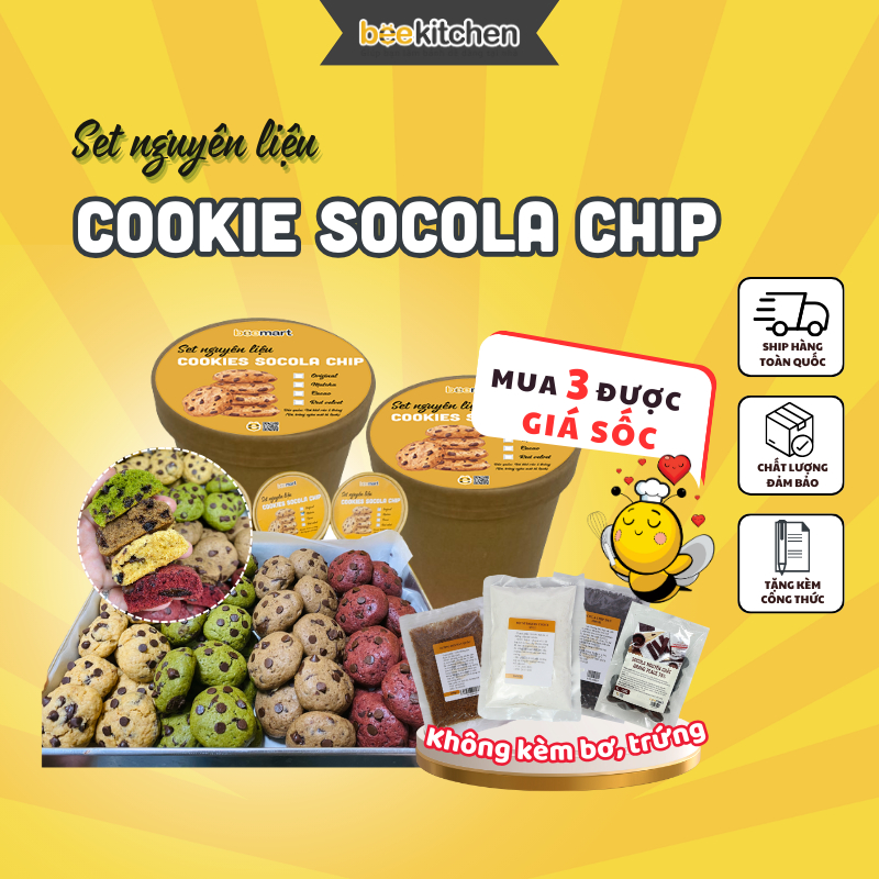 Set Làm Bánh Cookie Socola Chip 4 vị đơn giản, ít ngọt Nhà Bee - Thành ...