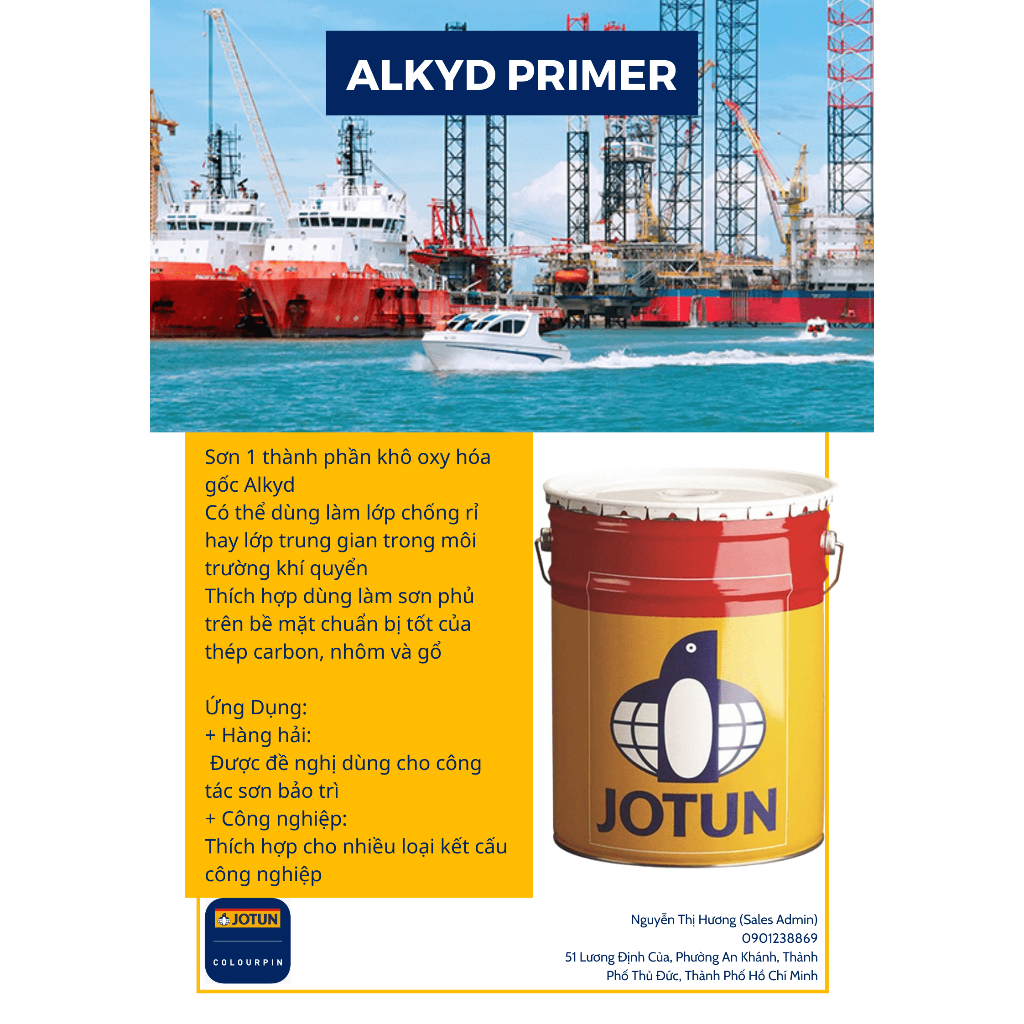 Sơn dầu chống rỉ ALKYD PRIMER, sơn 1 thành phần gốc Alkyd, sơn JOTUN ...