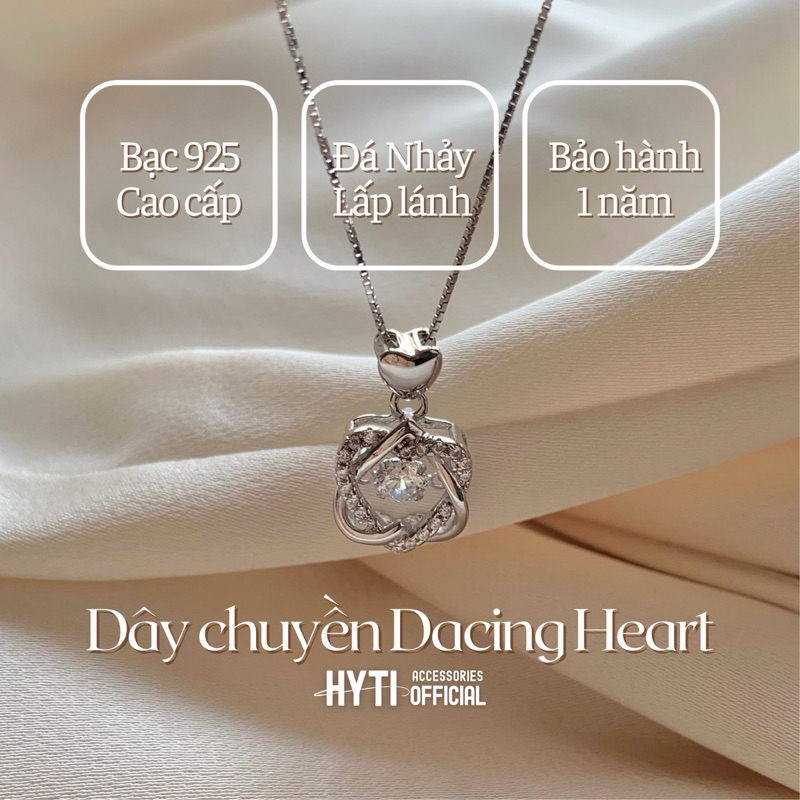 [HYTI] Dây Chuyền Bạc Đá Nhảy Double Heart HYTI-16 | Shopee Việt Nam
