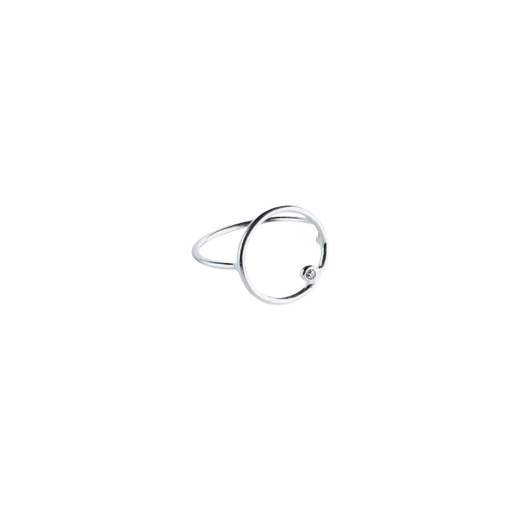 LES LOOPS Dottie Stone Circle Ring Silver | LES LOOPS Dottie Stone Circle Ring bạc | Shopee Việt Nam
