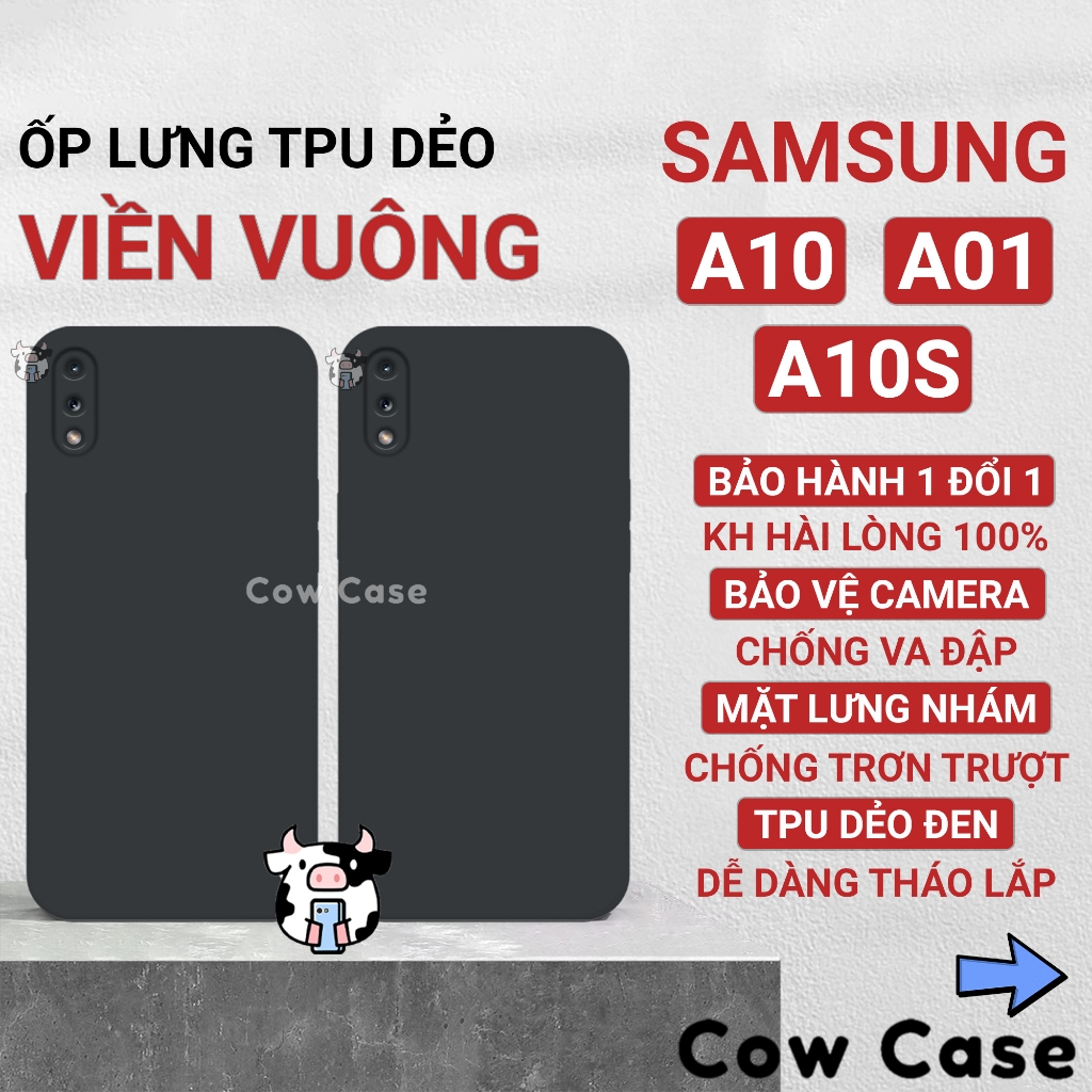 Ốp lưng Samsung A10s, A10, A01 cạnh vuông Cowcase | Vỏ điện thoại SS ...