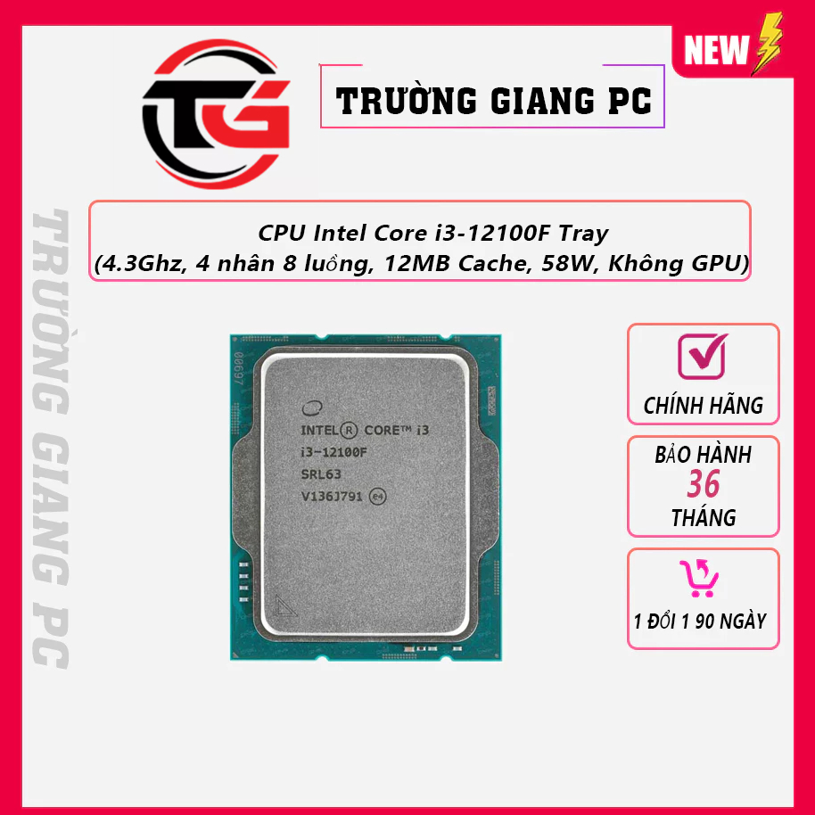 KIT 3 CPU Intel core i3 12100F Socket LGA 1700 - Tray - new bảo hành 36 ...