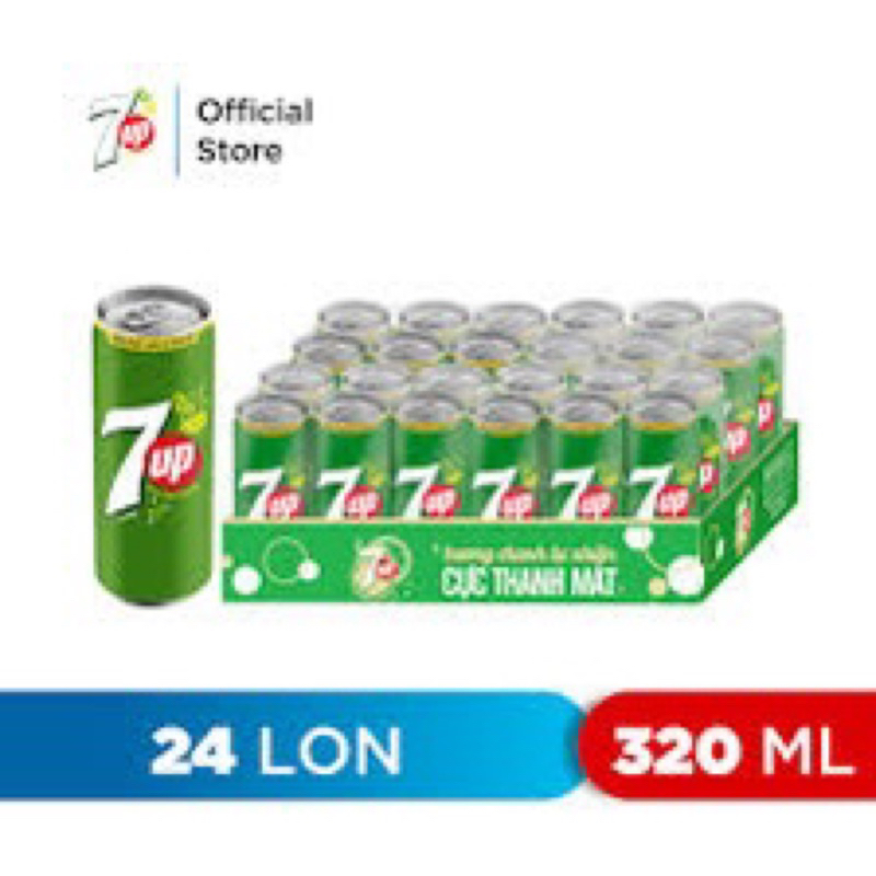 [ hỏa tốc] thùng 24 lon nước ngọt có ga 7up vị chanh 330ml | Shopee ...