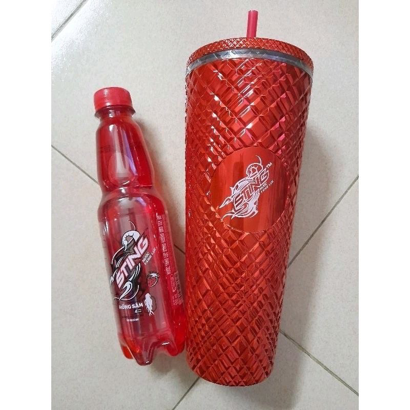Ly Sting nhựa 2 lớp giữ nhiệt - tặng kèm ống hút | Shopee Việt Nam