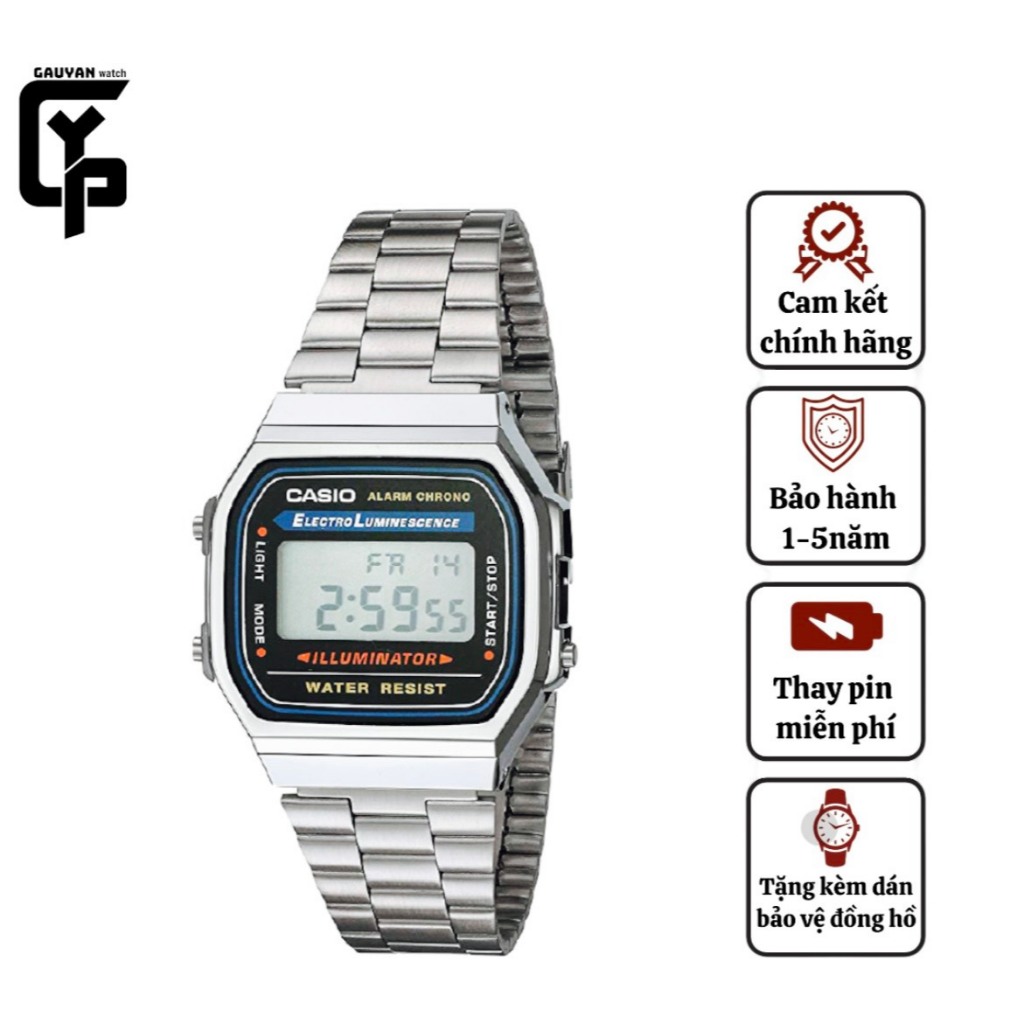Đồng hồ chính hãng Unisex Nam/Nữ Casio A168WA-1 | Shopee Việt Nam
