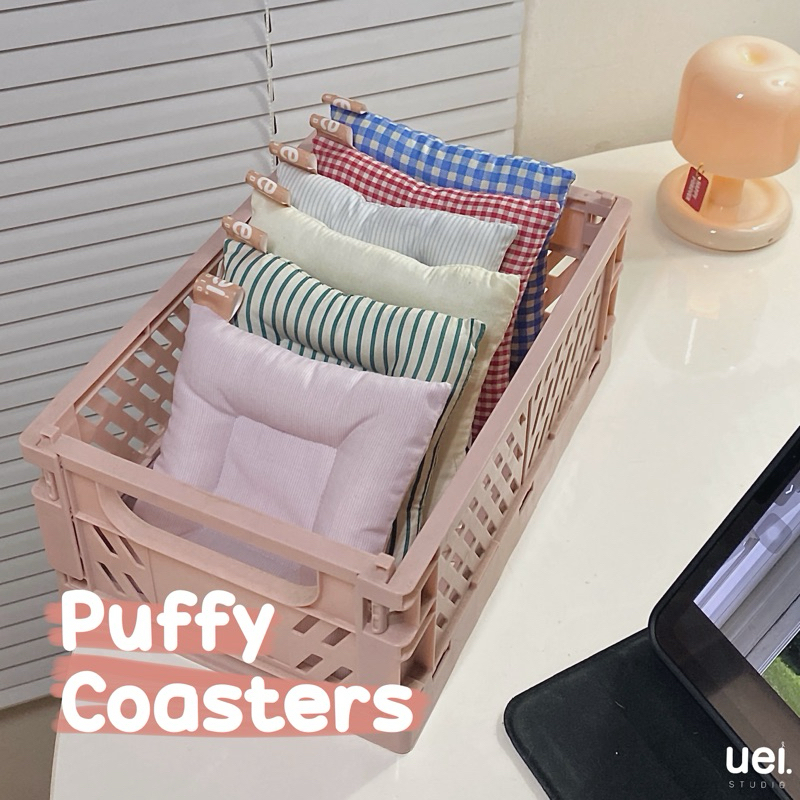[Có sẵn] Puffy Coaster Handmade - Lót cốc lót ly vải nhồi bông, phụ ...