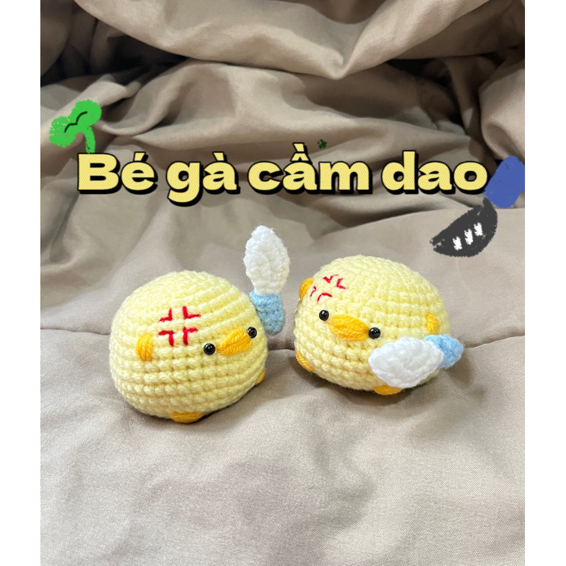 Móc khoá len con vịt tức giận cầm dao | Shopee Việt Nam