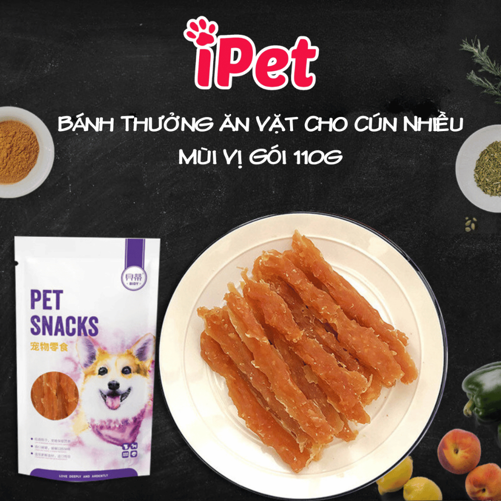 Bánh Thưởng Ăn Vặt Cho Chó Nhiều Mùi Vị Gói 110g - iPet Shop | Shopee Việt Nam