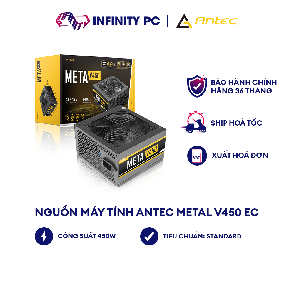 PSU Nguồn máy tính Antec Meta V450 điện áp 230V, công suất 450W, chuẩn ...