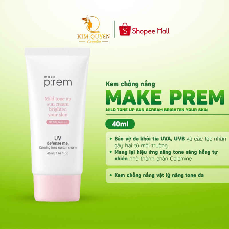 Kem Chống Nắng Make P:rem UV defense me Make Prem SPF50 50ml | Shopee ...