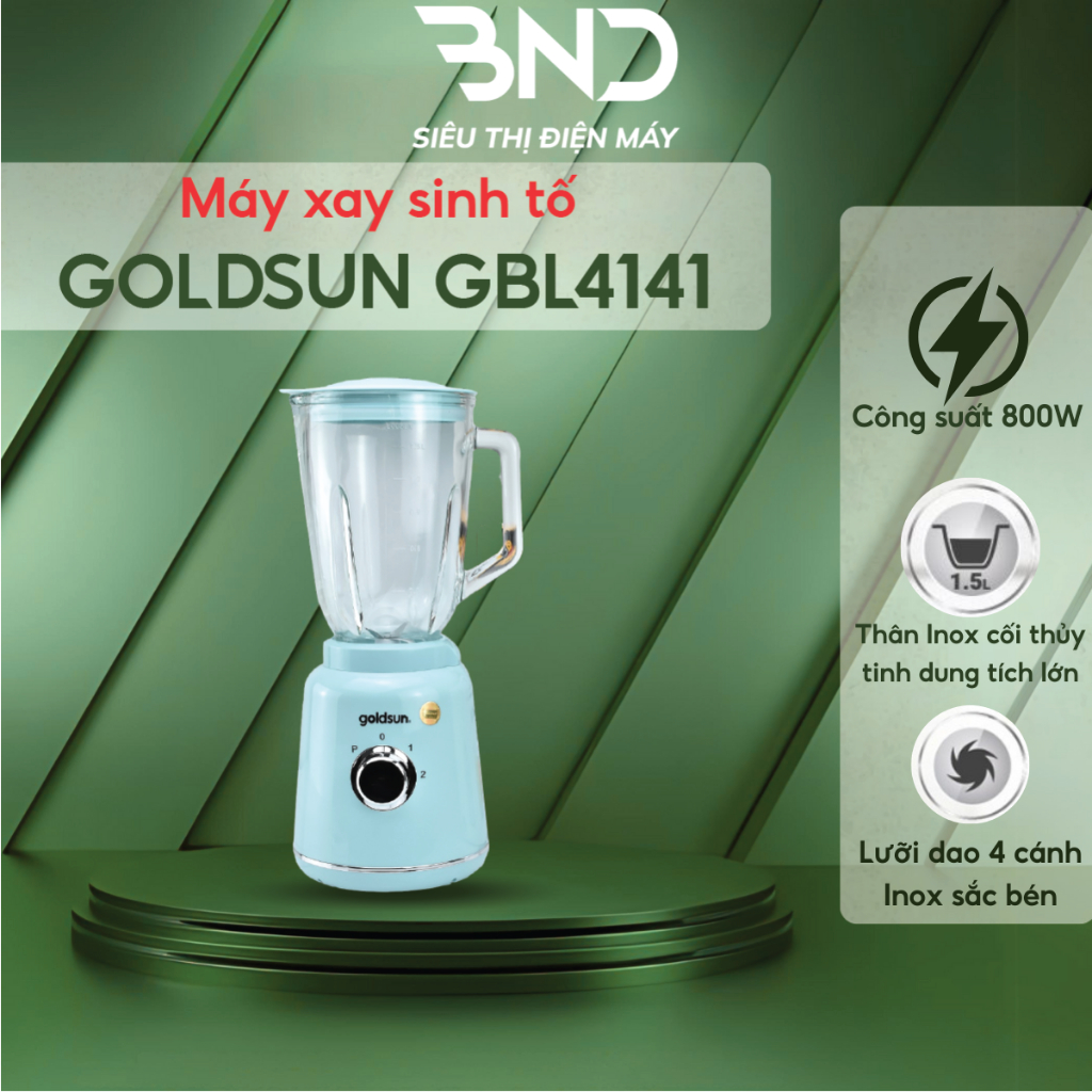 Máy xay sinh tố Goldsun GBL4141 cối xay thủy tinh 2 chế độ công suất 800w bảo hành 12 tháng ...