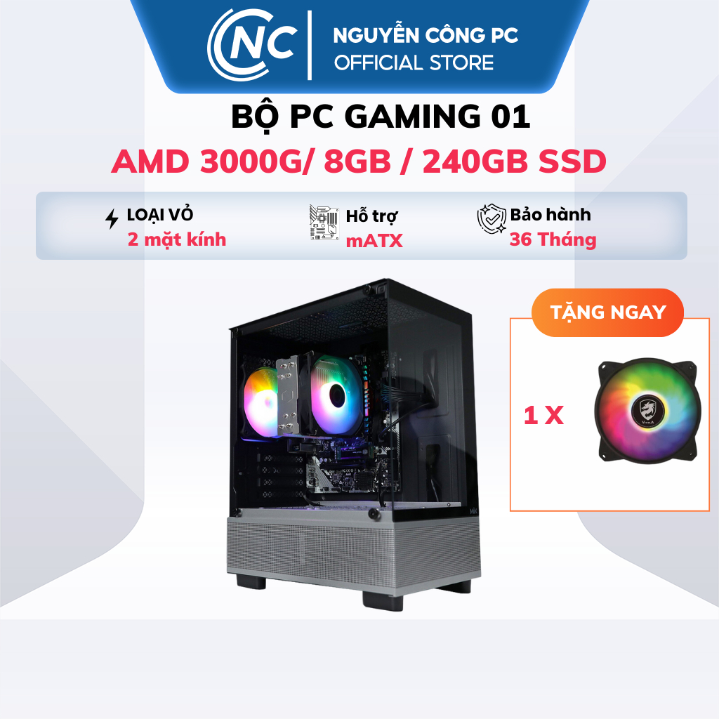 Máy tính PC ráp sẵn GAMING 01 (AMD 3000G/ RAM 8G/SSD 240G/ 350W) - Bảo ...