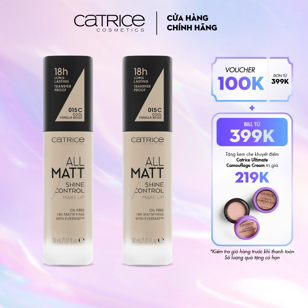 Kem nền 18h Catrice All Matt Plus Shine Control Make Up bền màu 18 ...
