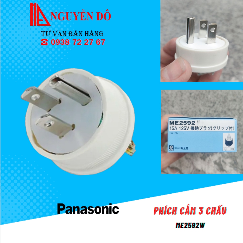 Phích cắm 3 chấu MEIKOSHA Panasonic ME2592W là một sản phẩm tiện ích và ...