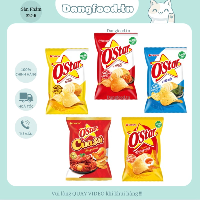 Snack Khoai Tây OStar Orion Đầy Đủ Vị : Tảo - Tự Nhiên - Kim Chi ...