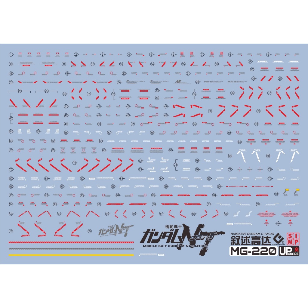 Đề can - Decal nước mô hình lắp ráp MG Narrative C-Pack Ver.Ka / B-Pack ...