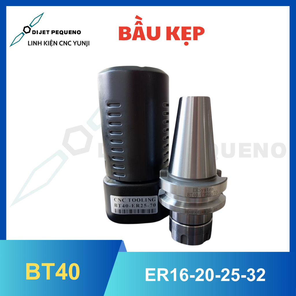 Bầu kẹp BT40 ER16-20-25-32 70/100L hàng chính hãng linh kiện YUNJI | Shopee Việt Nam