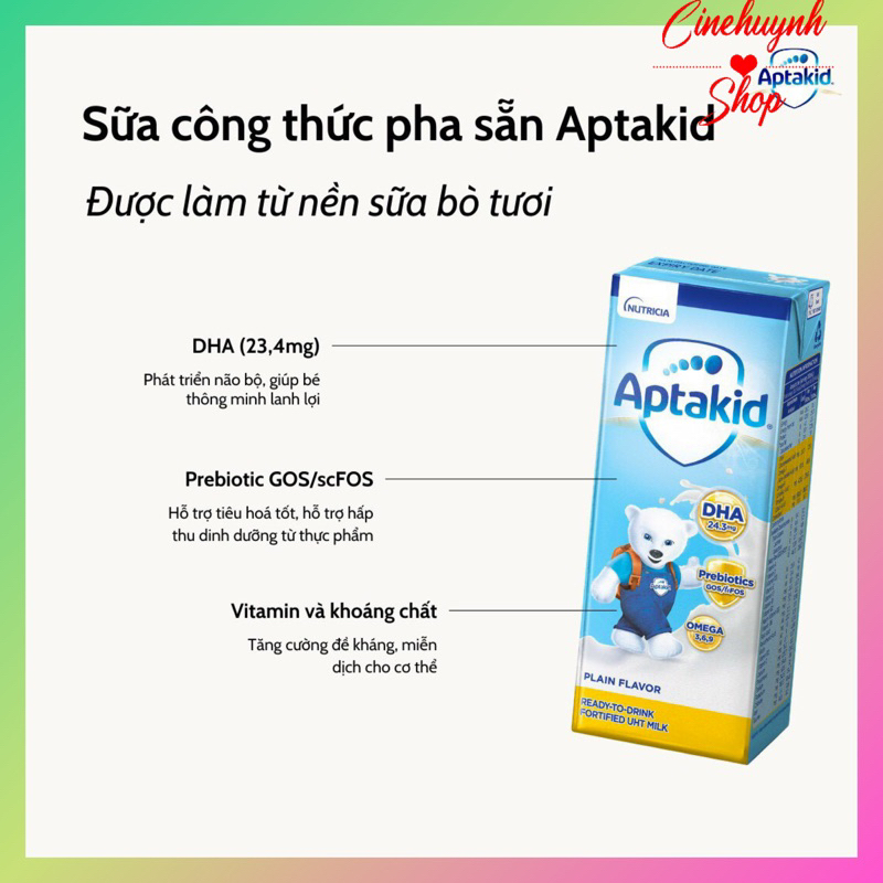 Thùng 27 Hộp sữa nước Aptakid pha sẵn 180ml cho bé từ 12m | Shopee Việt Nam