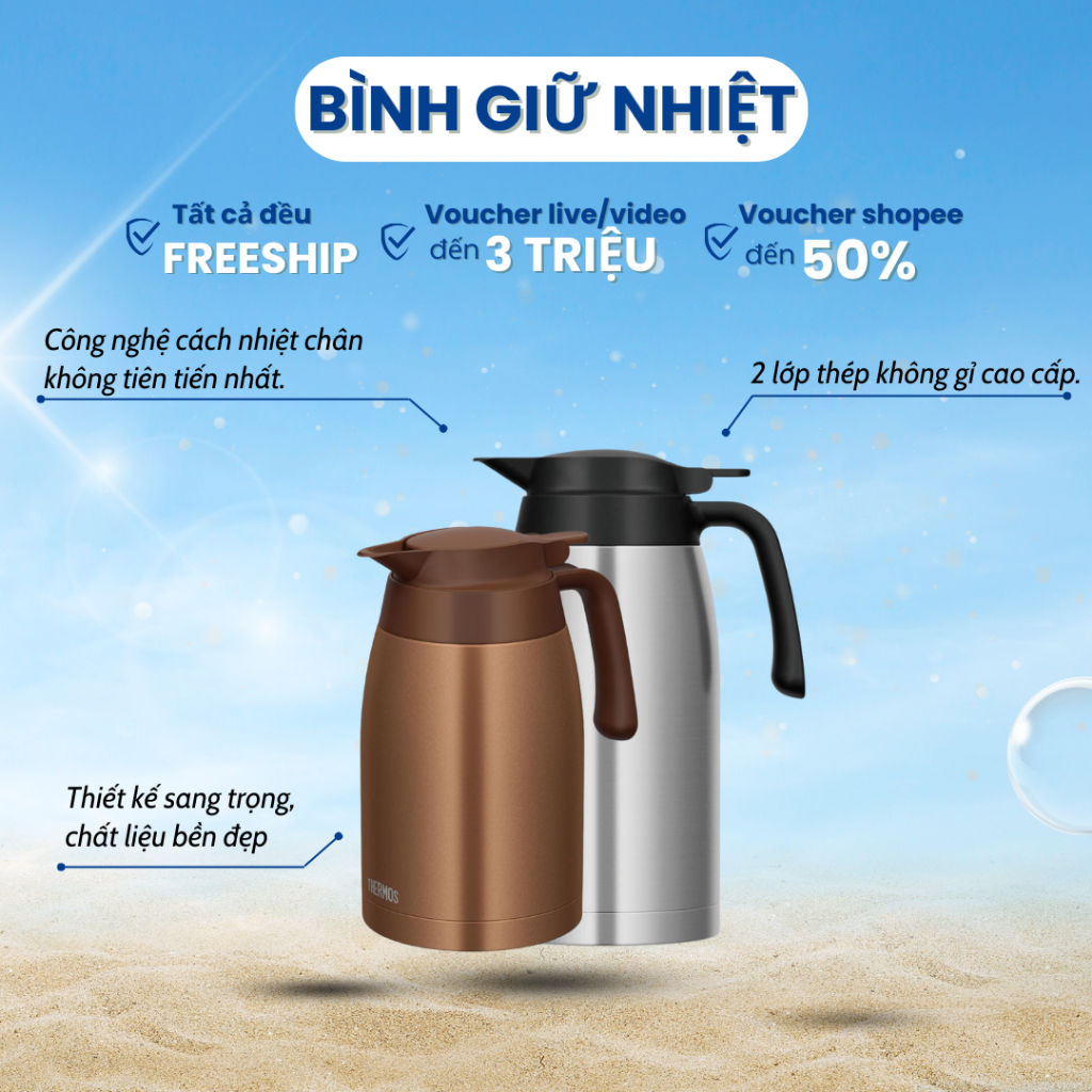 Bình giữ nhiệt Thermos TTB-1501 1.5L mẫu mới nội địa Nhật | Shopee Việt Nam
