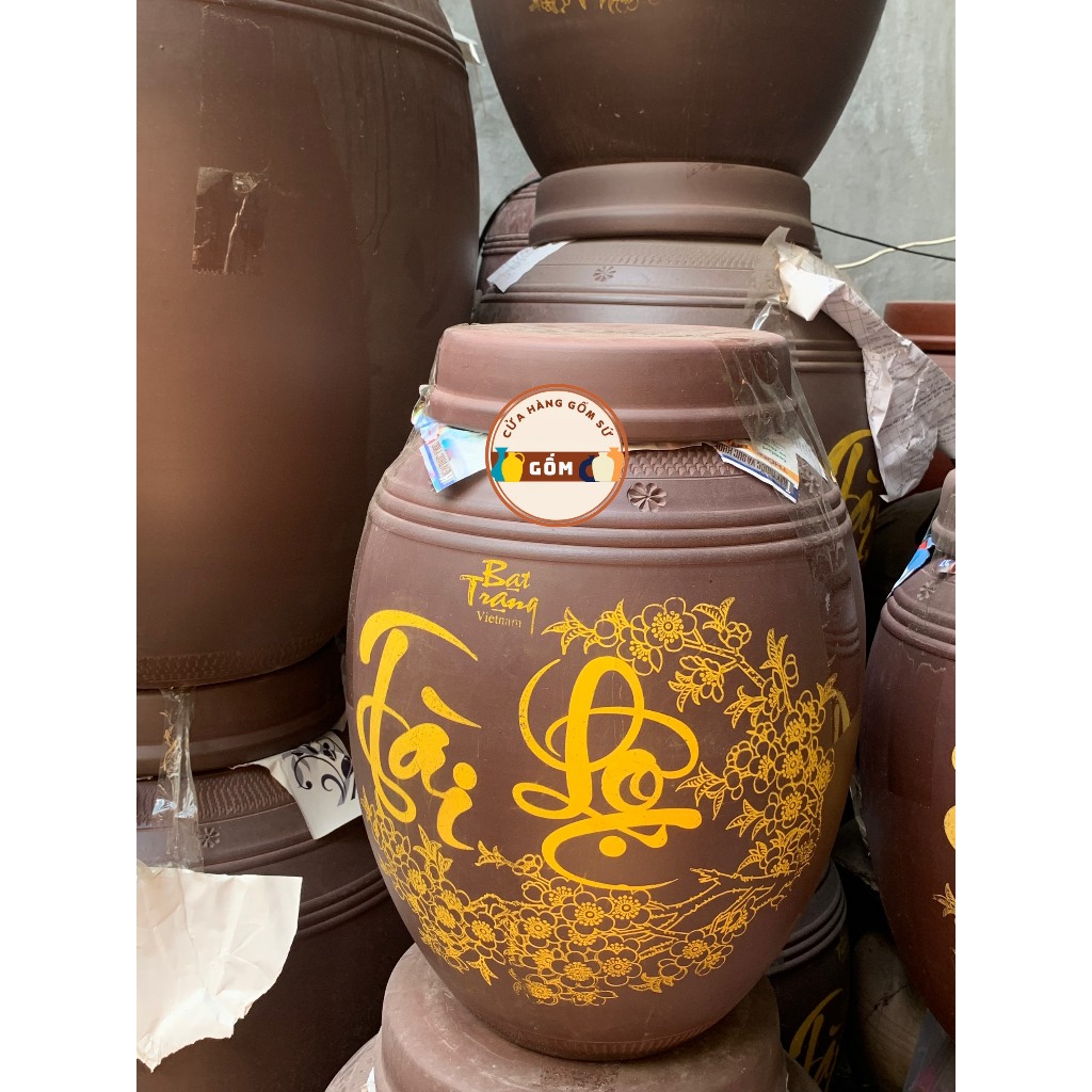 Chum Sành Dùng Đựng Gạo/Ngâm Rượu Bát Tràng Tài Lộc 20L- 30L, 50L, 100L Hàng Đẹp | Shopee Việt Nam