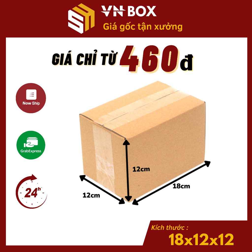 18x12x12 Combo 100 Hộp carton đóng hàng, hộp giấy gói hàng giá rẻ - VN ...
