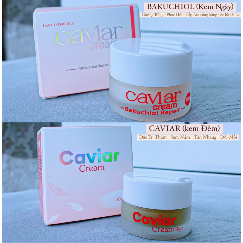 Combo Dưỡng Da mặt ngày đêm Caviar Cream+Bakuchiol Repair,Dưỡng trắng ...