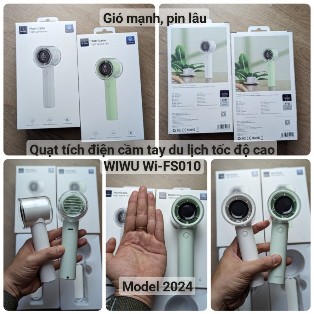 2024 - Quạt tích điện cầm tay du lịch tốc độ cao WIWU Wi-FS010 | Shopee ...