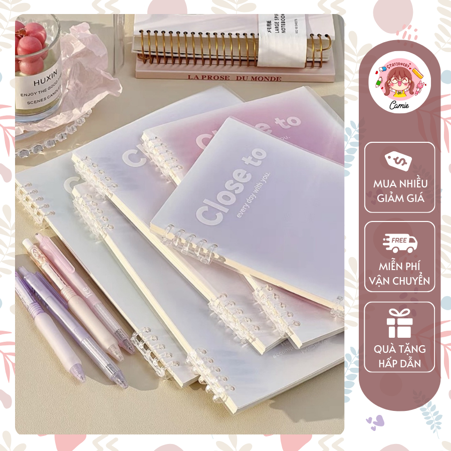 Sổ còng vở, sổ lò xo B5, vở lò so 120 trang, sổ tay ghi chép Close to ...