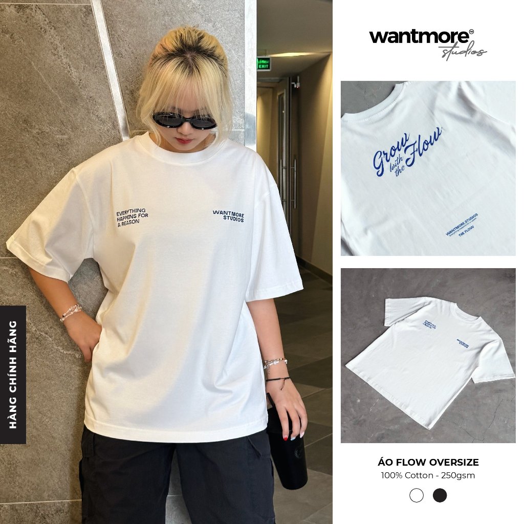 Áo Thun Nam Nữ Form Rộng Unisex 100% Cotton WANTMORE.STUDIOS - FLOW TEE | Shopee Việt Nam