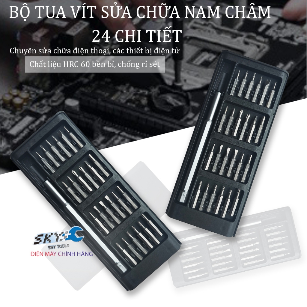 Bộ Tua Vít CRV Tools 6024 Nam Châm 24 Đầu Nhỏ Sửa Điện Thoại, Mở Laptop ...