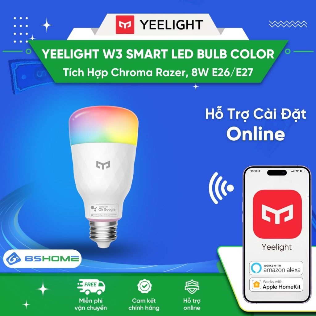 Đèn Yeelight W3 Smart LED Bulb Color 8W E26/E27 - Điều Khiển Qua Điện ...